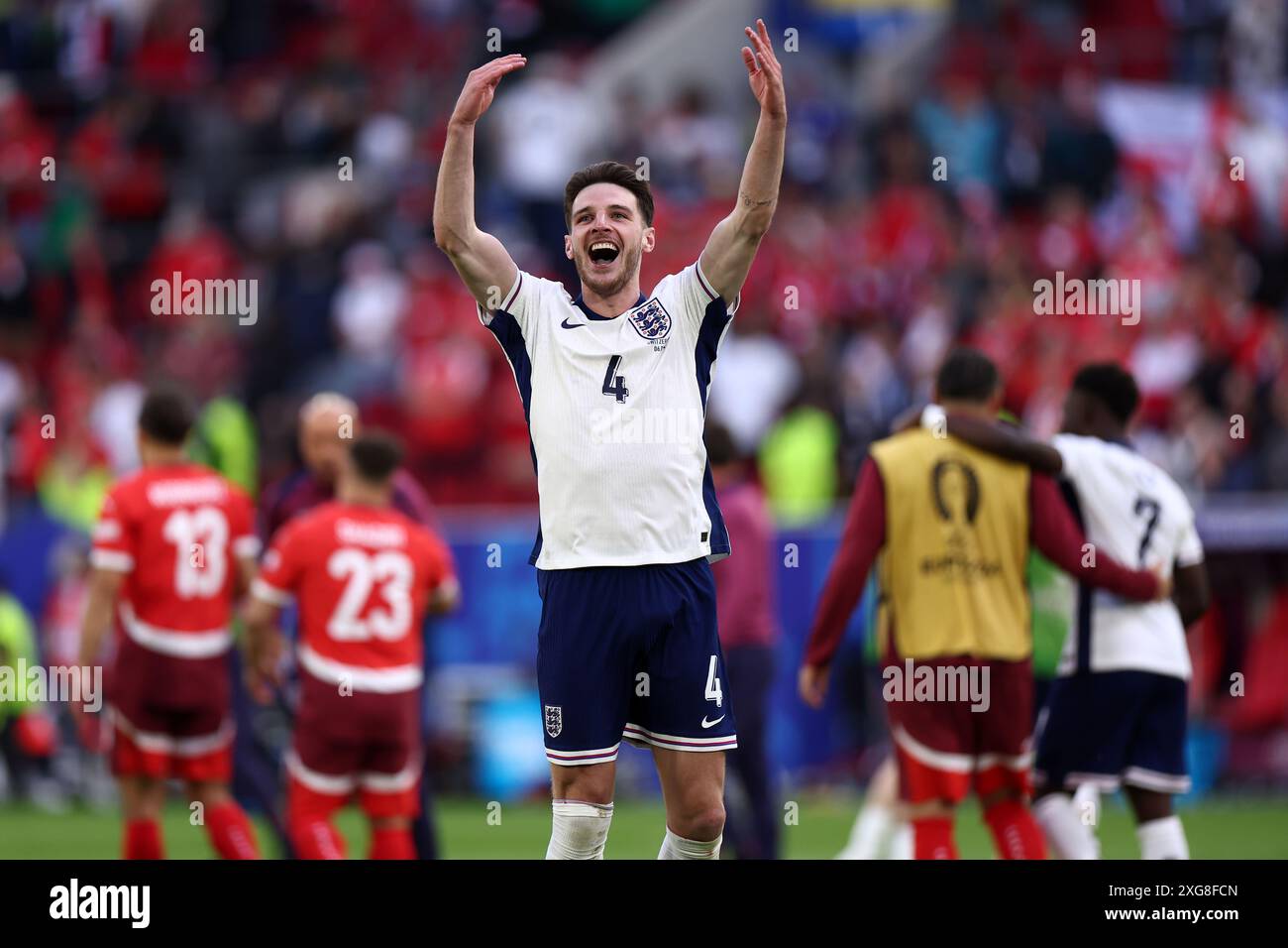 Declan Rice of England celebrates at the end of the Uefa Euro 2024 ...