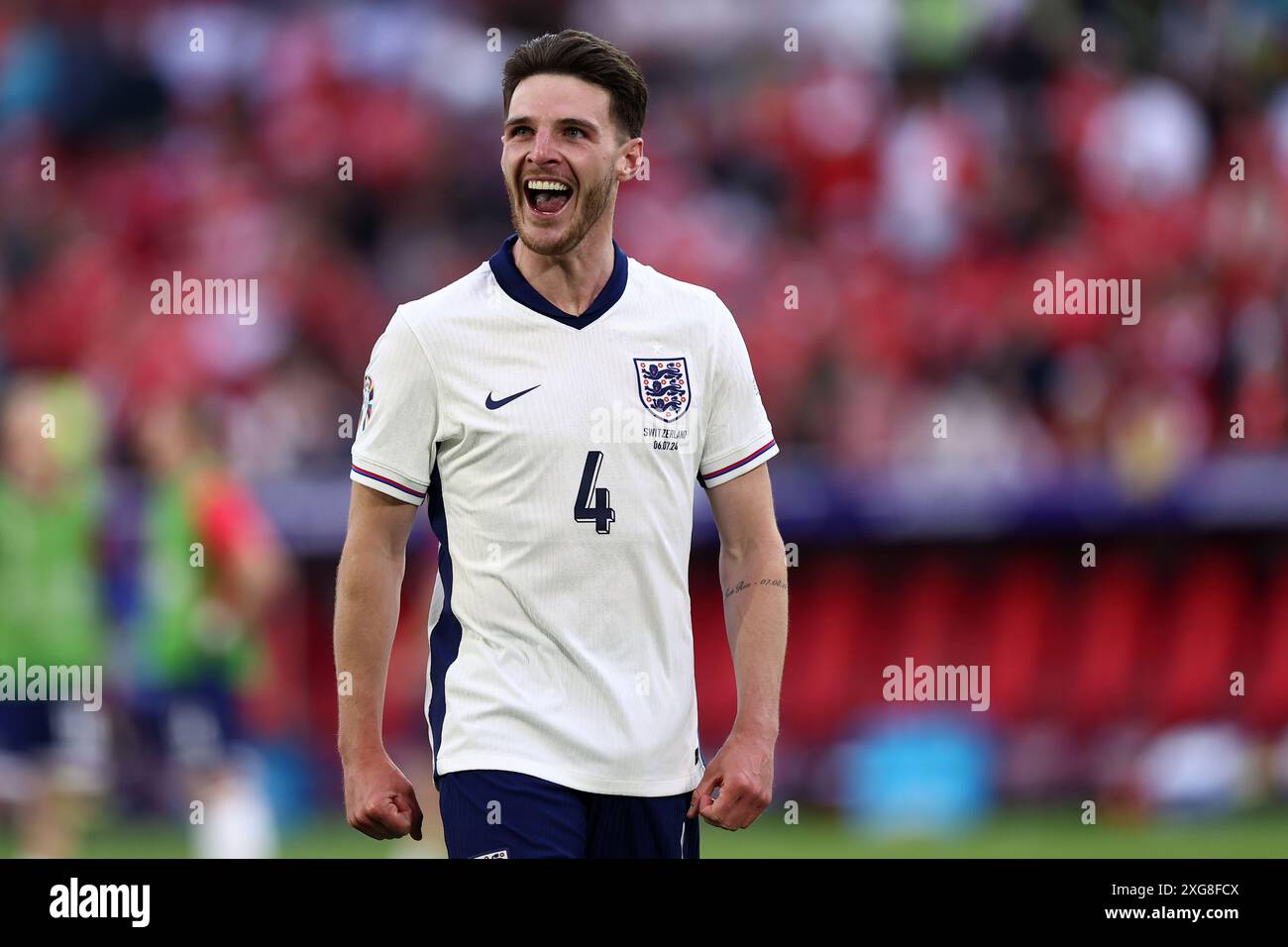 Declan Rice of England celebrates at the end of the Uefa Euro 2024 ...