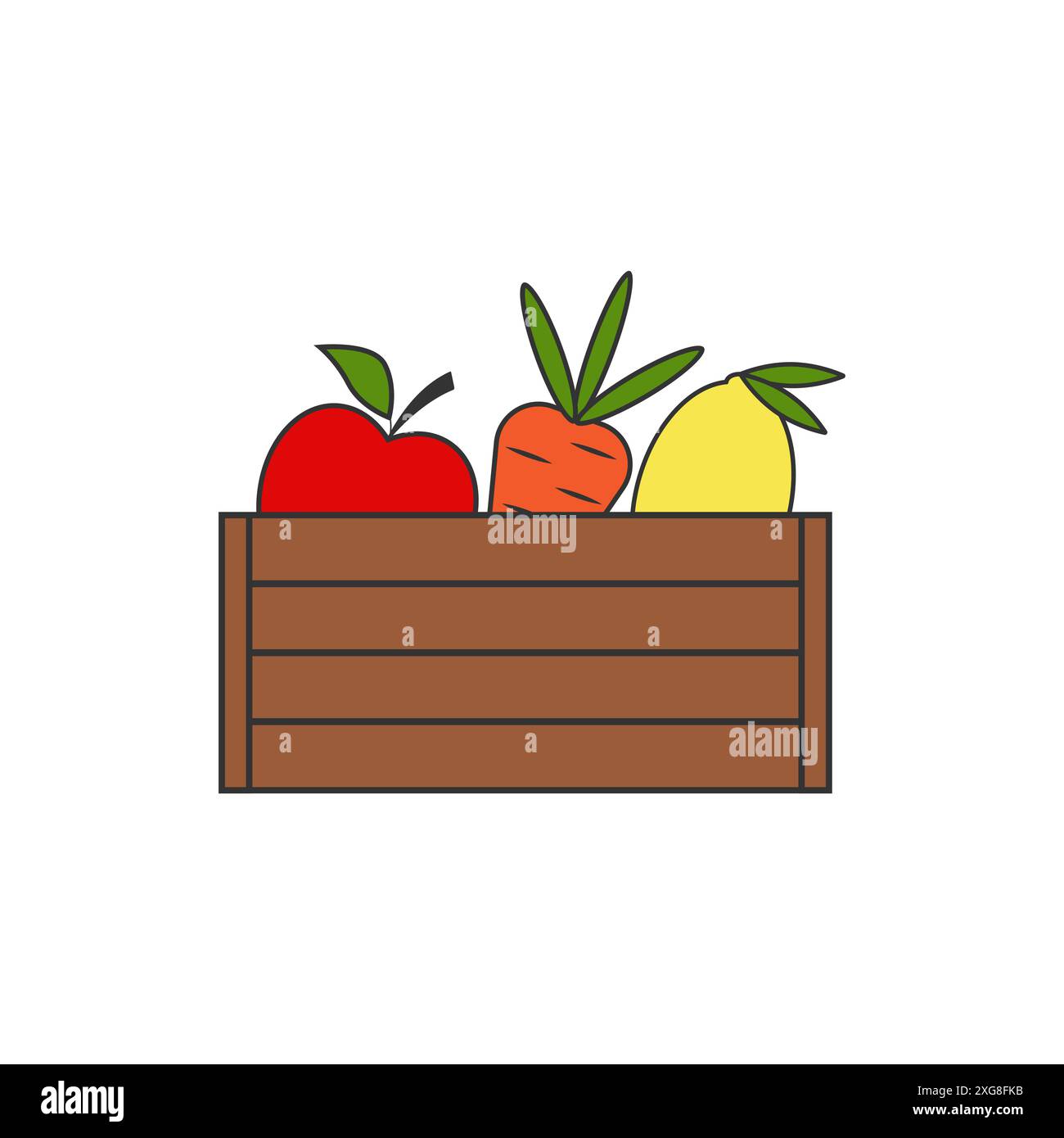 Vegetables box color icon Stock Vector Images - Alamy