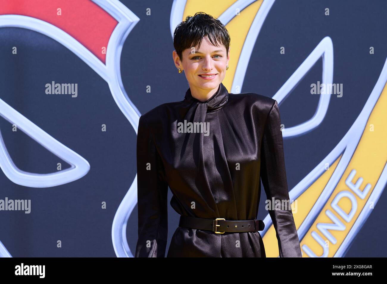 07 July 2024, Berlin: Emma Corrin, actress from Great Britain, comes to ...