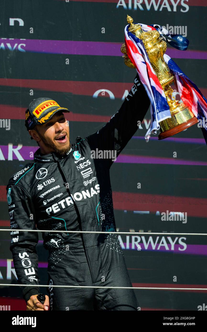 Silverstone, UK. 07th July 2024. Lewis Hamilton of Mercedes-AMG ...