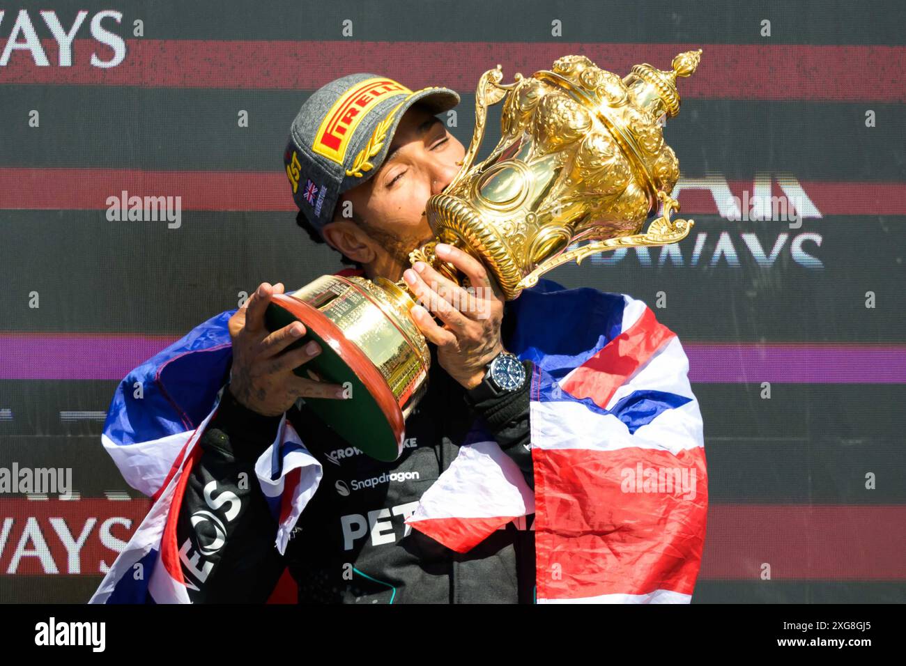 Silverstone, UK. 07th July 2024. Lewis Hamilton of Mercedes-AMG ...