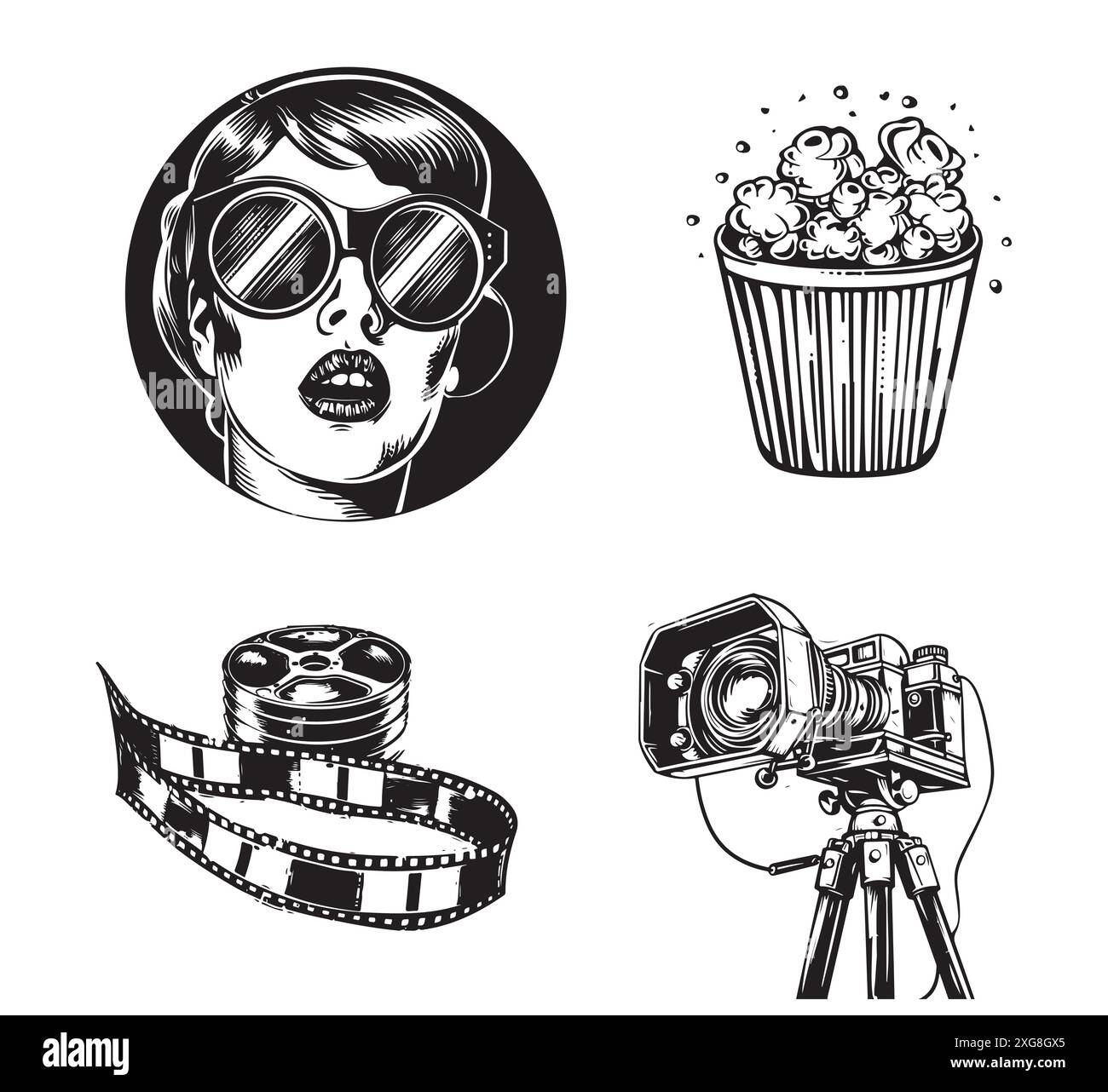 Symbols of Photographer Day set. model and camera Stock Vector Image ...