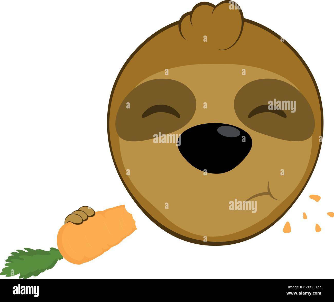 vector illustration face bear sloth character animal cartoon, eating ...