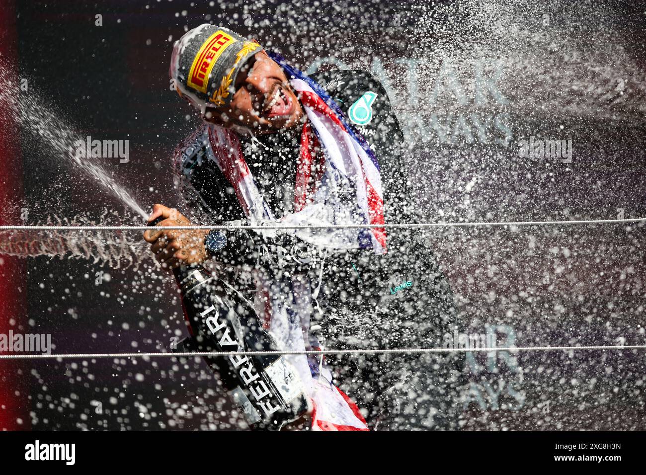 HAMILTON Lewis (gbr), Mercedes AMG F1 Team W15, portrait celebration ...