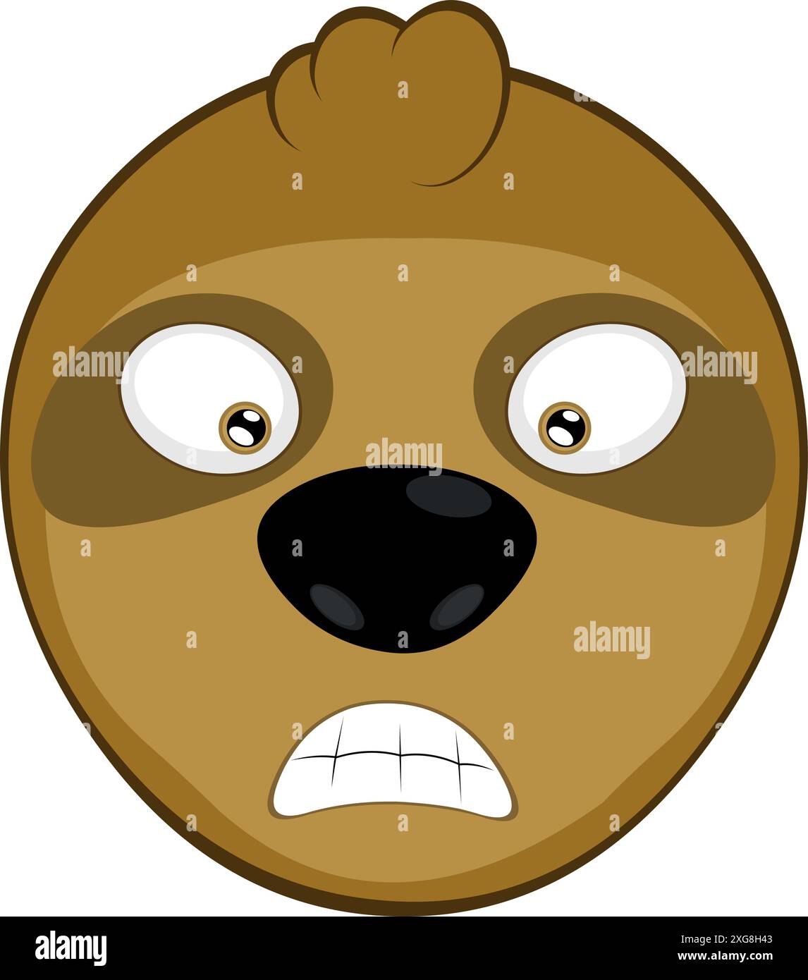 vector illustration face bear sloth character animal cartoon, with an ...