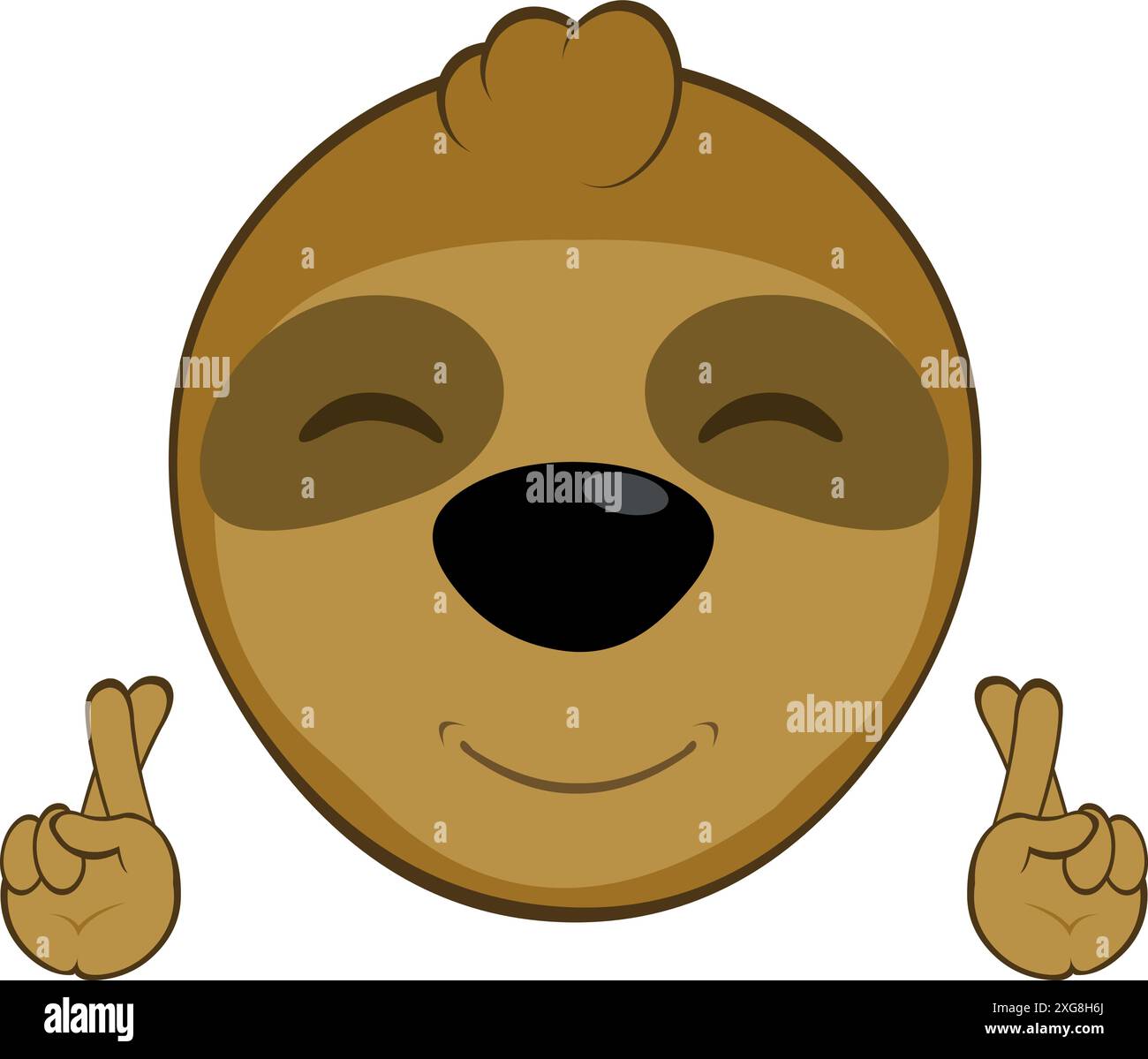 vector illustration face bear sloth character animal cartoon, crossing ...