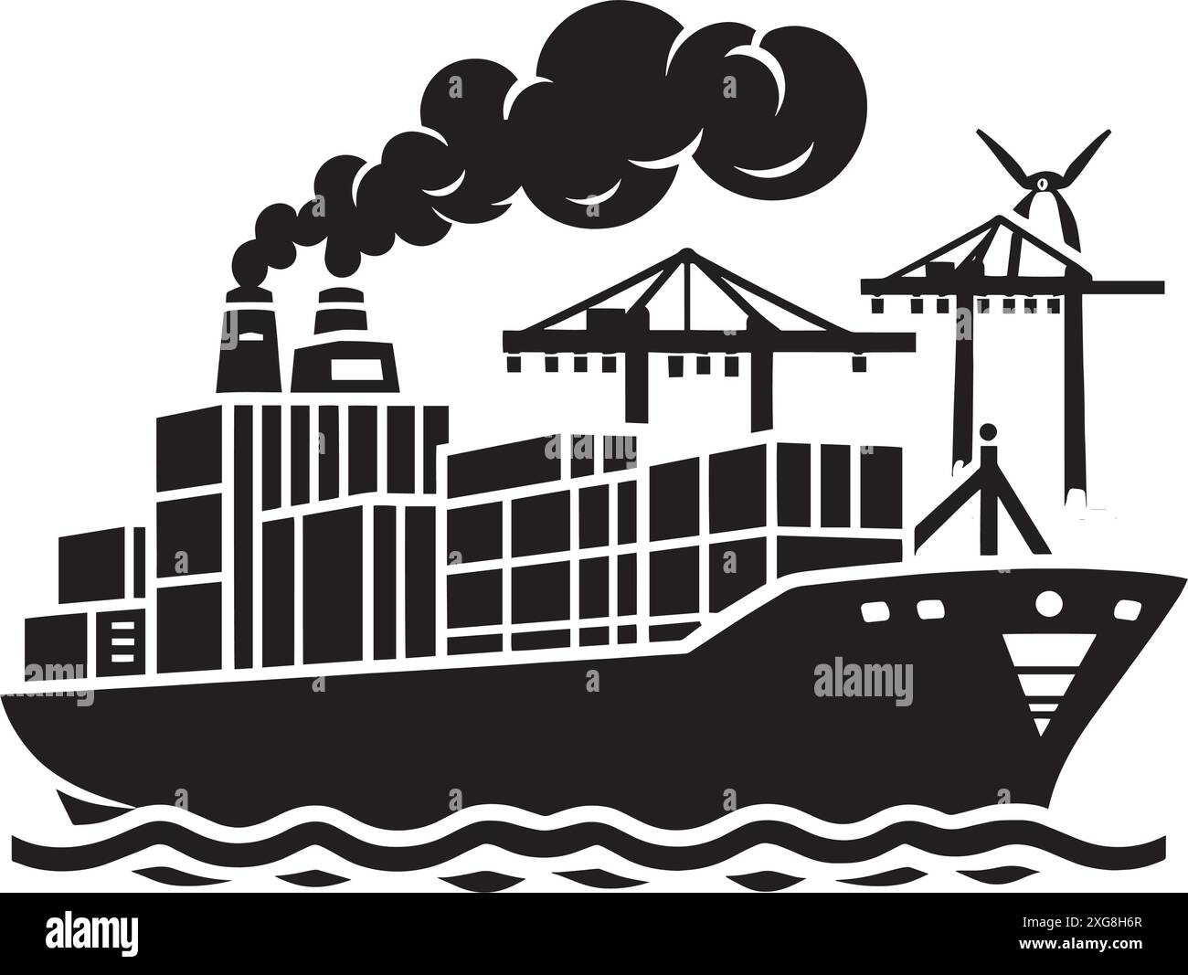 Container ship vector vectors Cut Out Stock Images & Pictures - Alamy