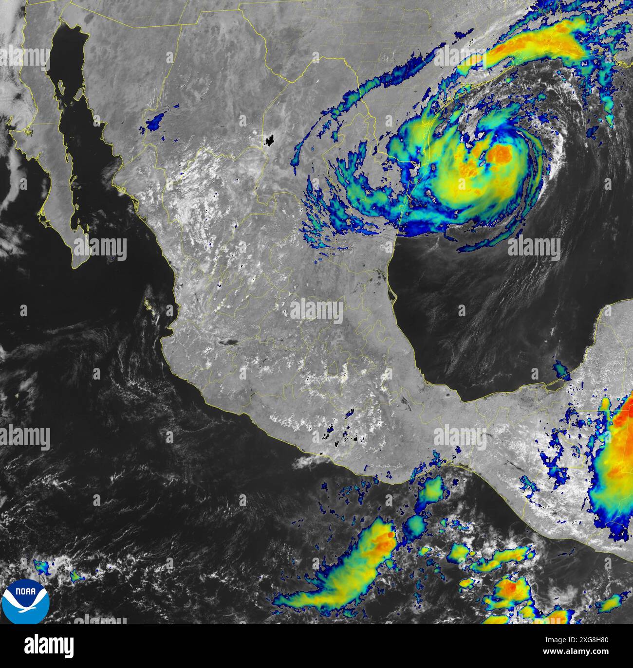 July 7, 2024 - Gulf of Mexico - The outer bands of Beryl brought rain ...