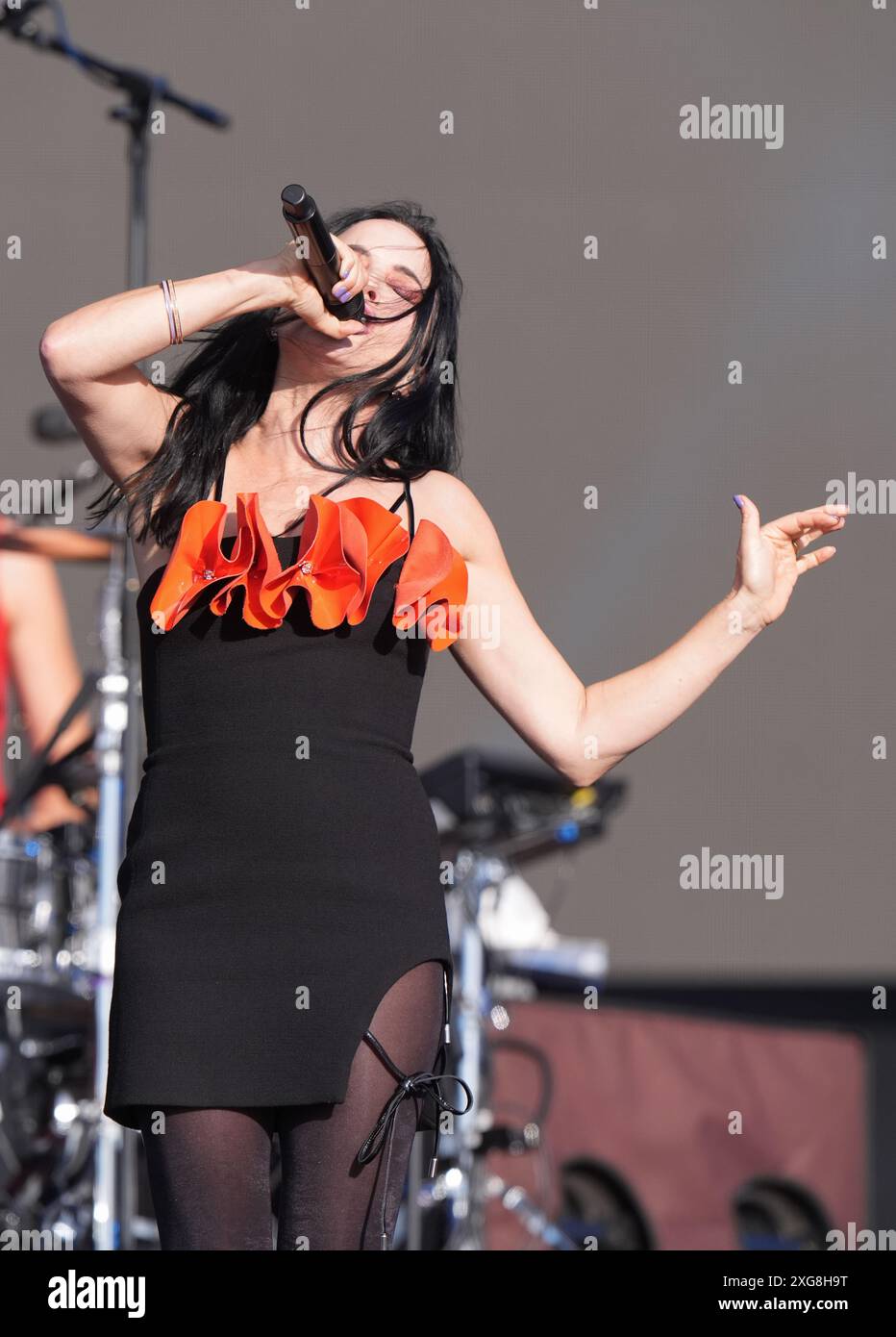 Andrea Coor of The Coors performing on stage at BST Hyde Park in London ...