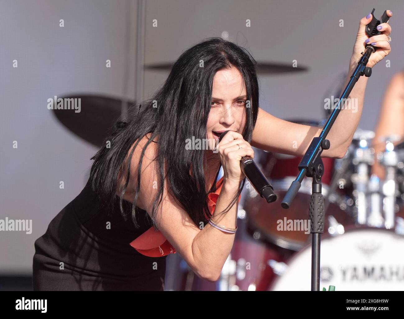 Andrea Coor of The Coors performing on stage at BST Hyde Park in London ...