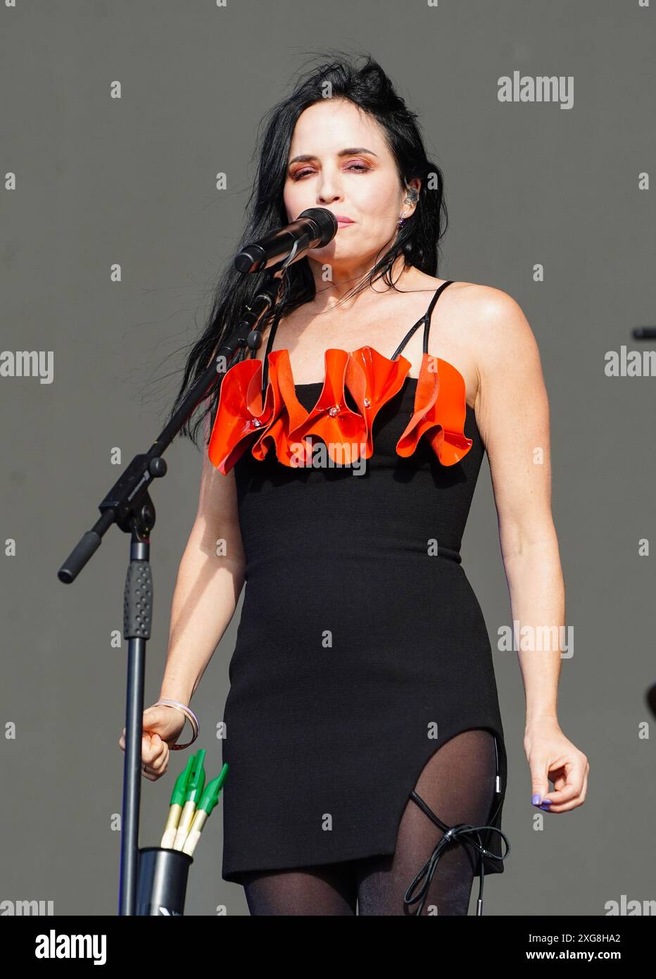 Andrea Coor of The Coors performing on stage at BST Hyde Park in London ...