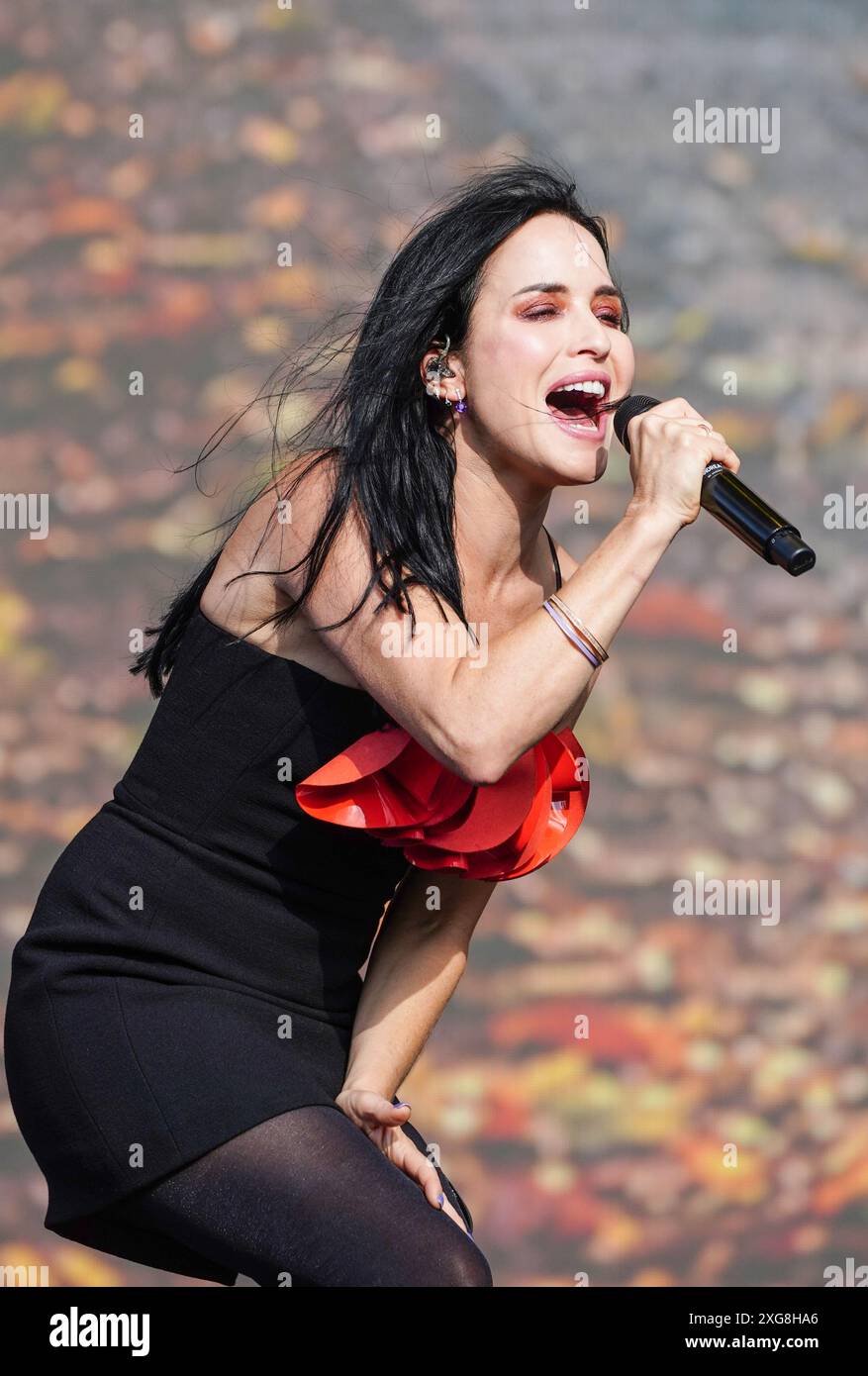 Andrea Coor of The Coors performing on stage at BST Hyde Park in London ...