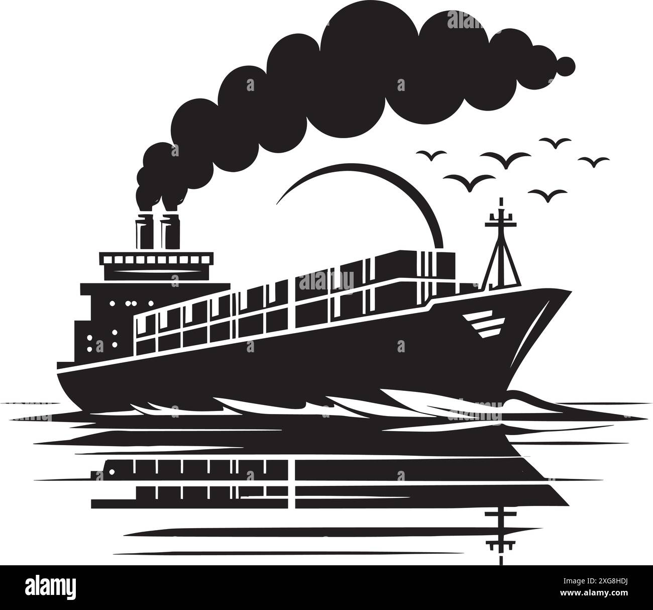 Container ship vector vectors Cut Out Stock Images & Pictures - Alamy