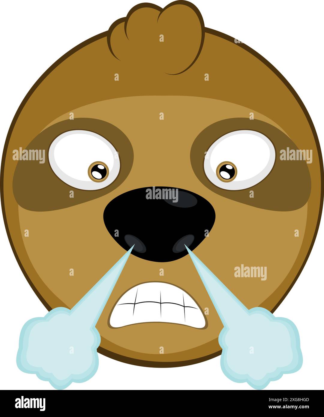 vector illustration face bear sloth character animal cartoon, with an ...