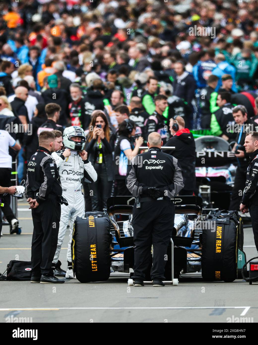 Silverstone,UK. 07th July, 2024. Modified F2 car prepared by Mercedes ...