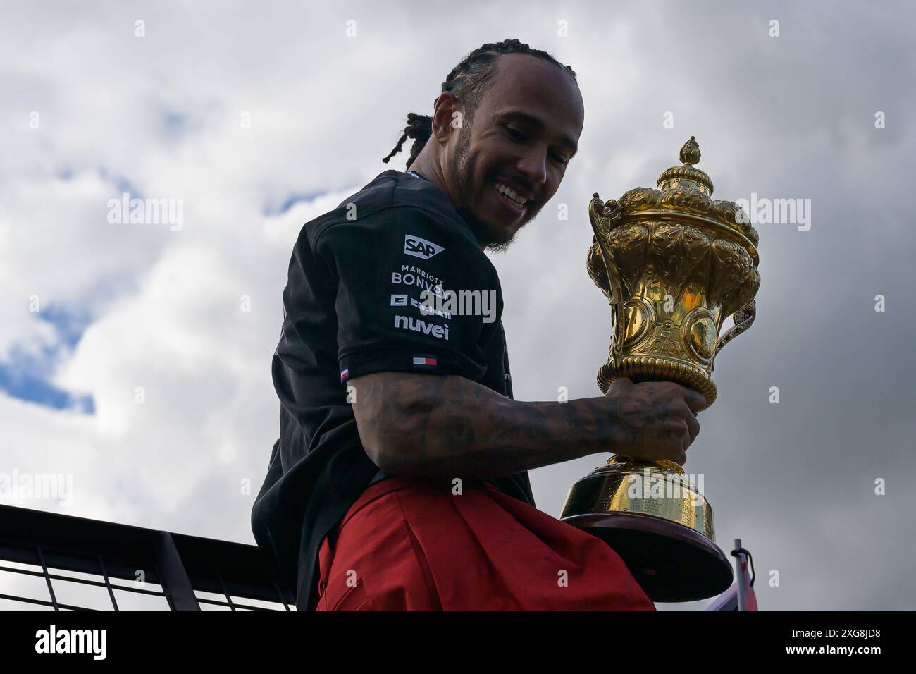 Silverstone, UK. 07th July 2024. Lewis Hamilton of Mercedes-AMG ...