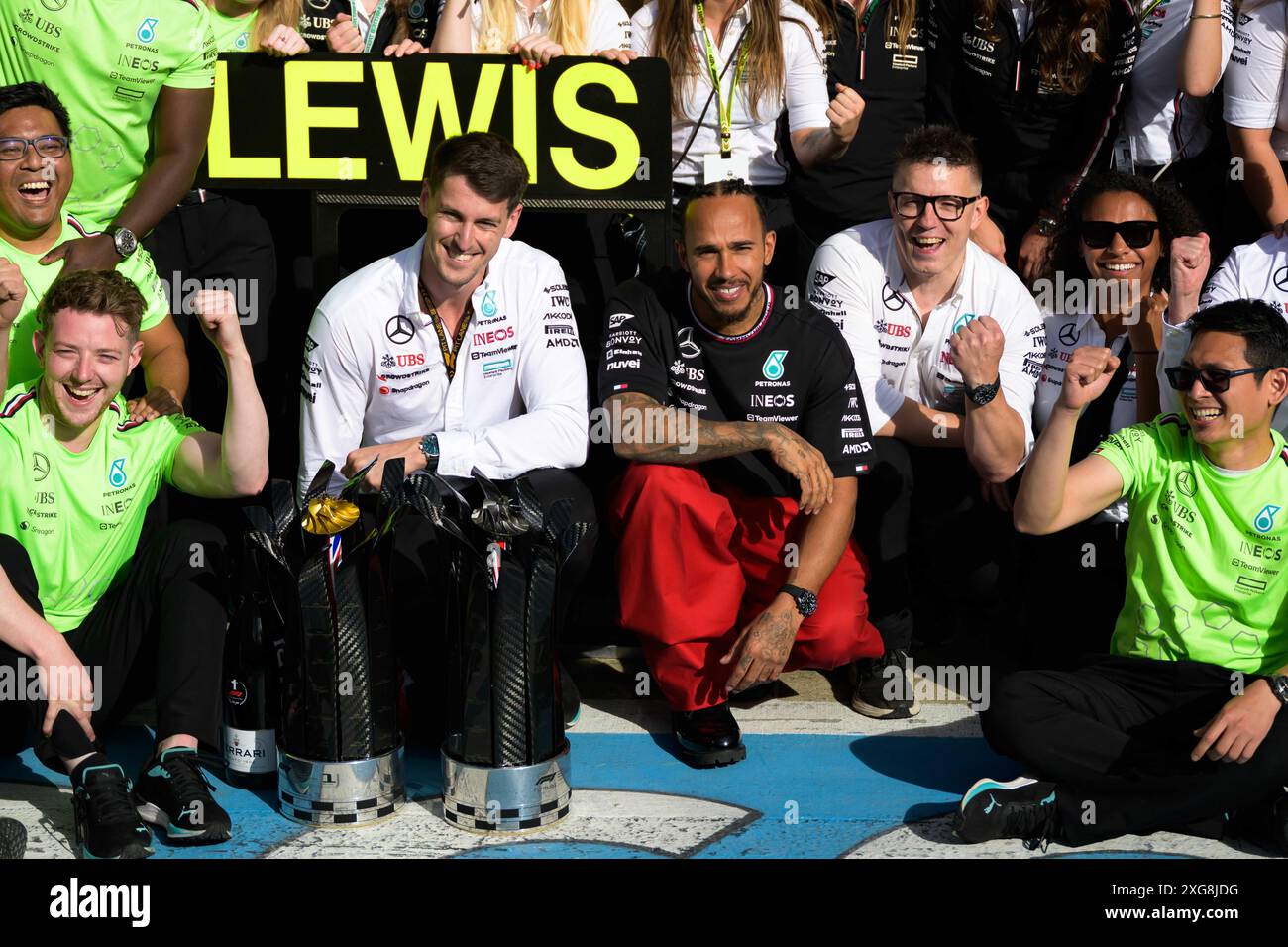Silverstone, UK. 07th July 2024. Lewis Hamilton of Mercedes-AMG ...