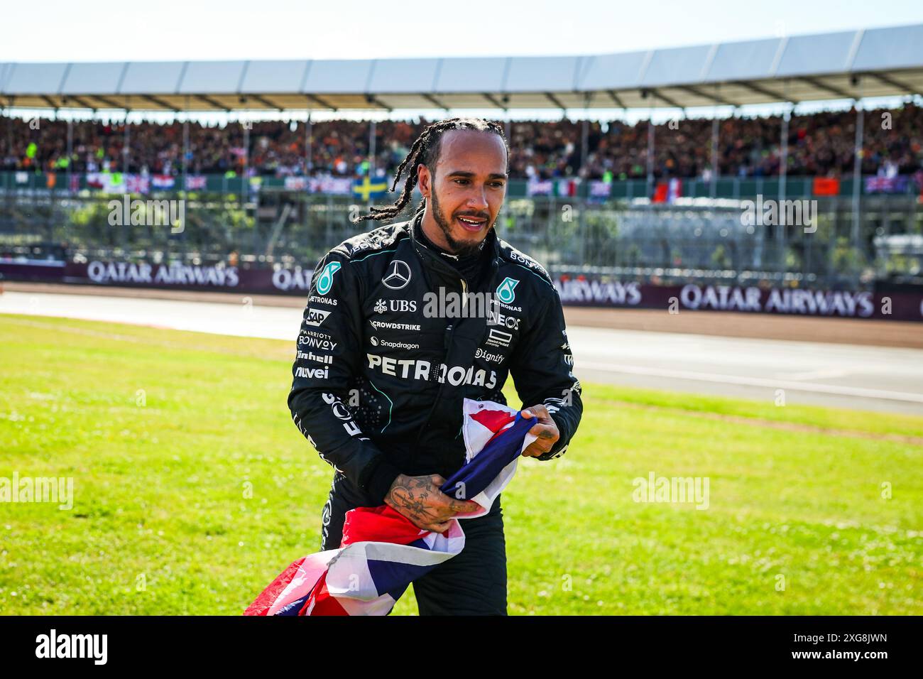 Silverstone,UK. 07th July, 2024. HAMILTON Lewis (gbr), Mercedes AMG F1 ...