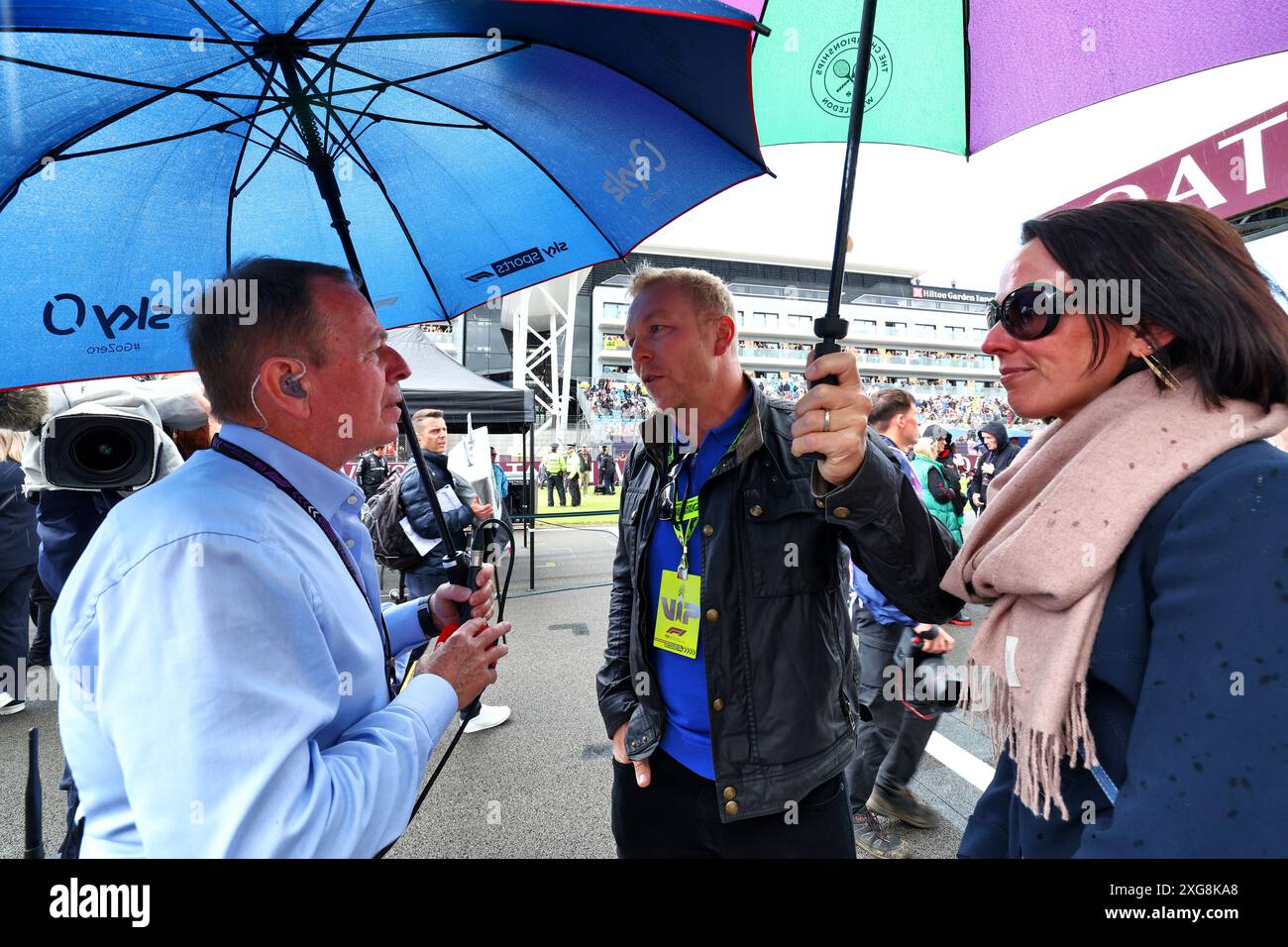 Silverstone, UK. 07th July, 2024. (L to R): Martin Brundle (GBR) Sky ...
