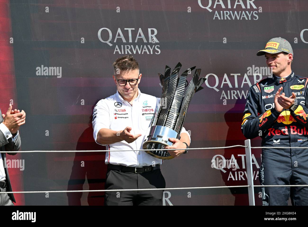 Towcester, UK. 07th July, 2024. Mercedes Engineer Peter Bonnington on ...