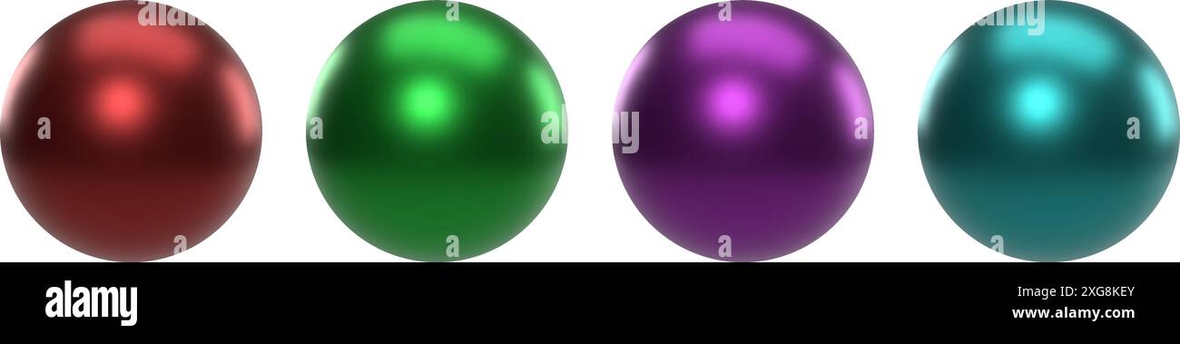 colorful 3d spheres isolated on white. Vector illustration Stock Vector ...