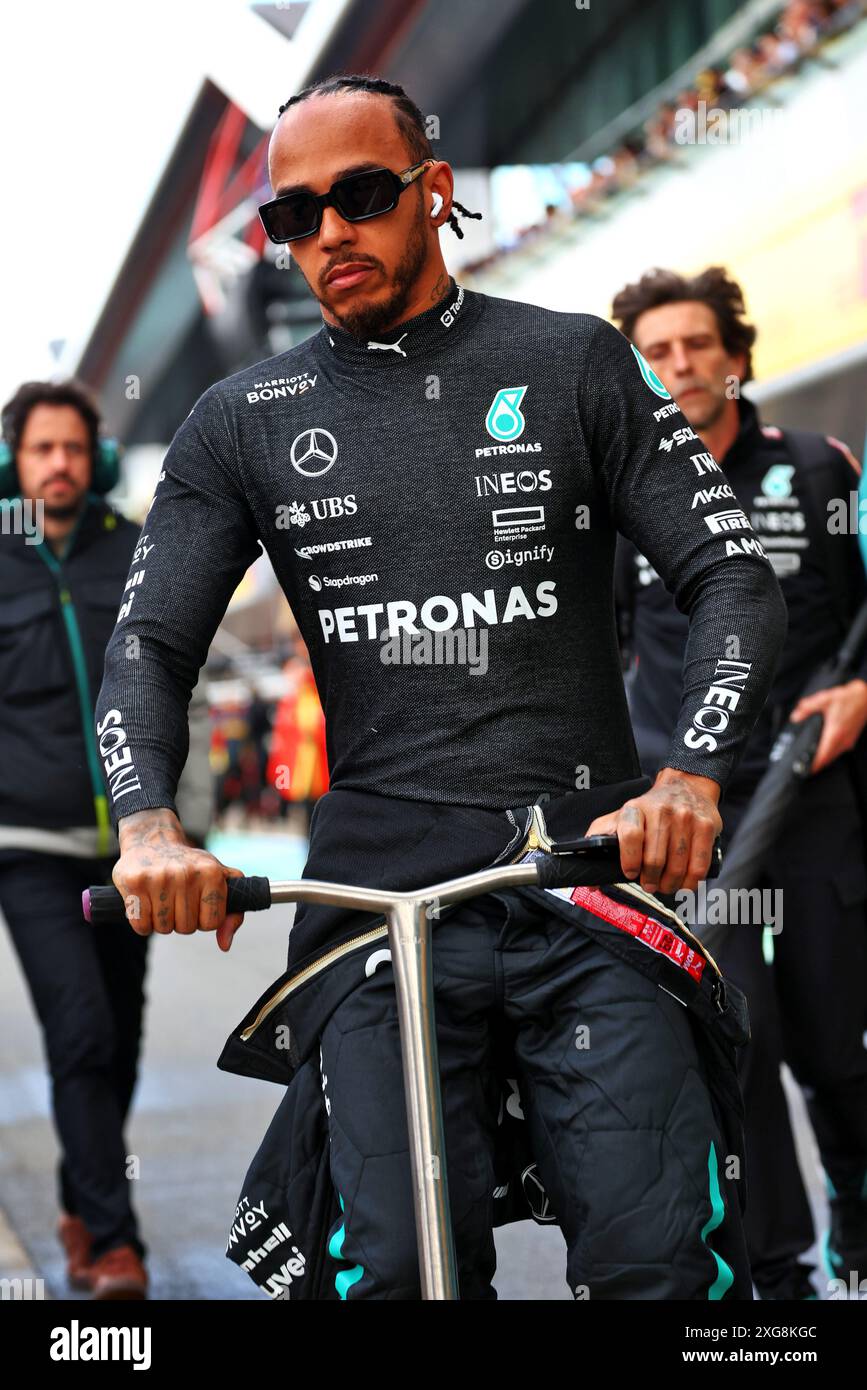 Silverstone, UK. 07th July, 2024. Lewis Hamilton (GBR) Mercedes AMG F1 ...