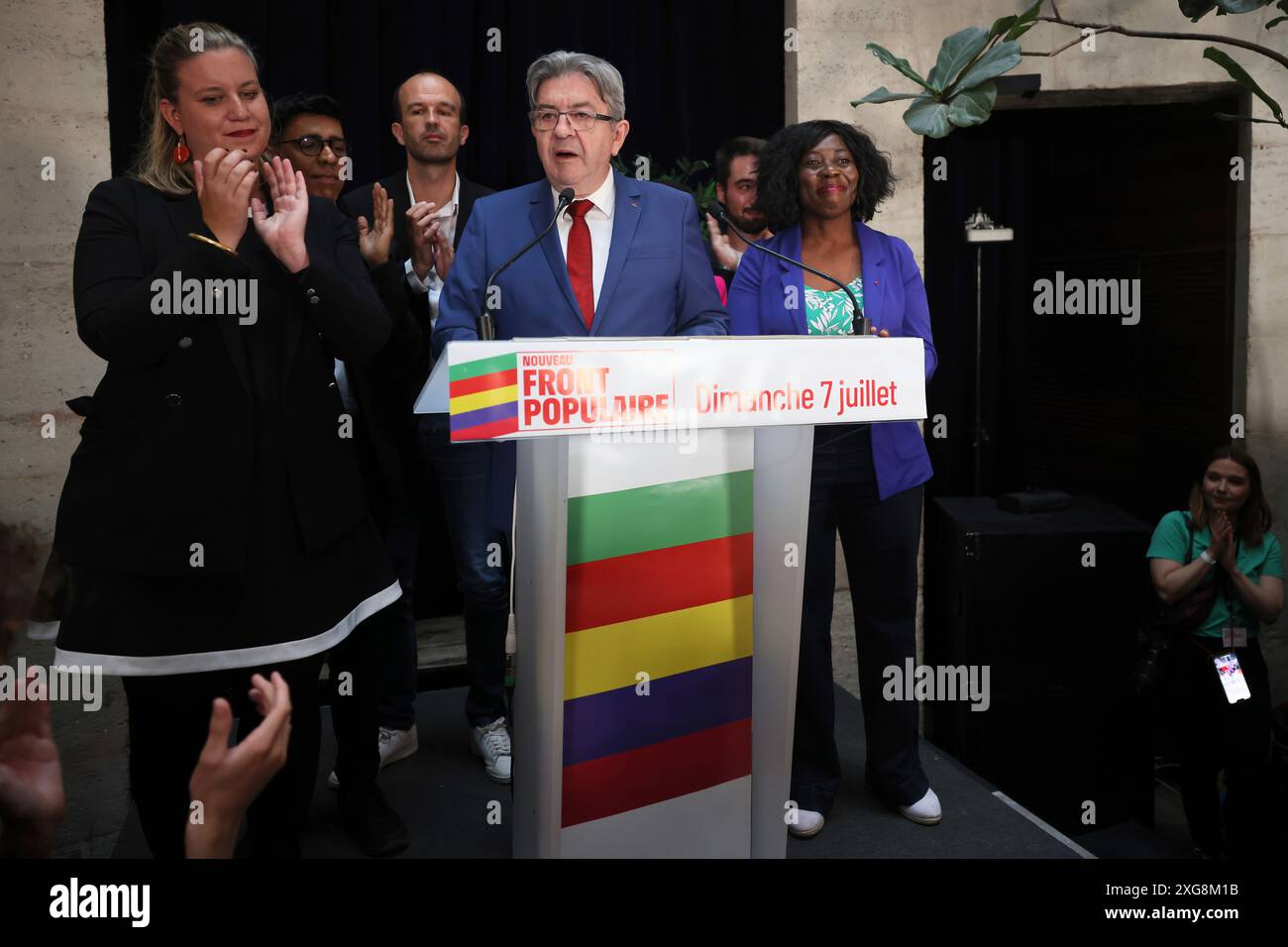 Far-left La France Insoumise - LFI - (France Unbowed) founder Jean-Luc ...