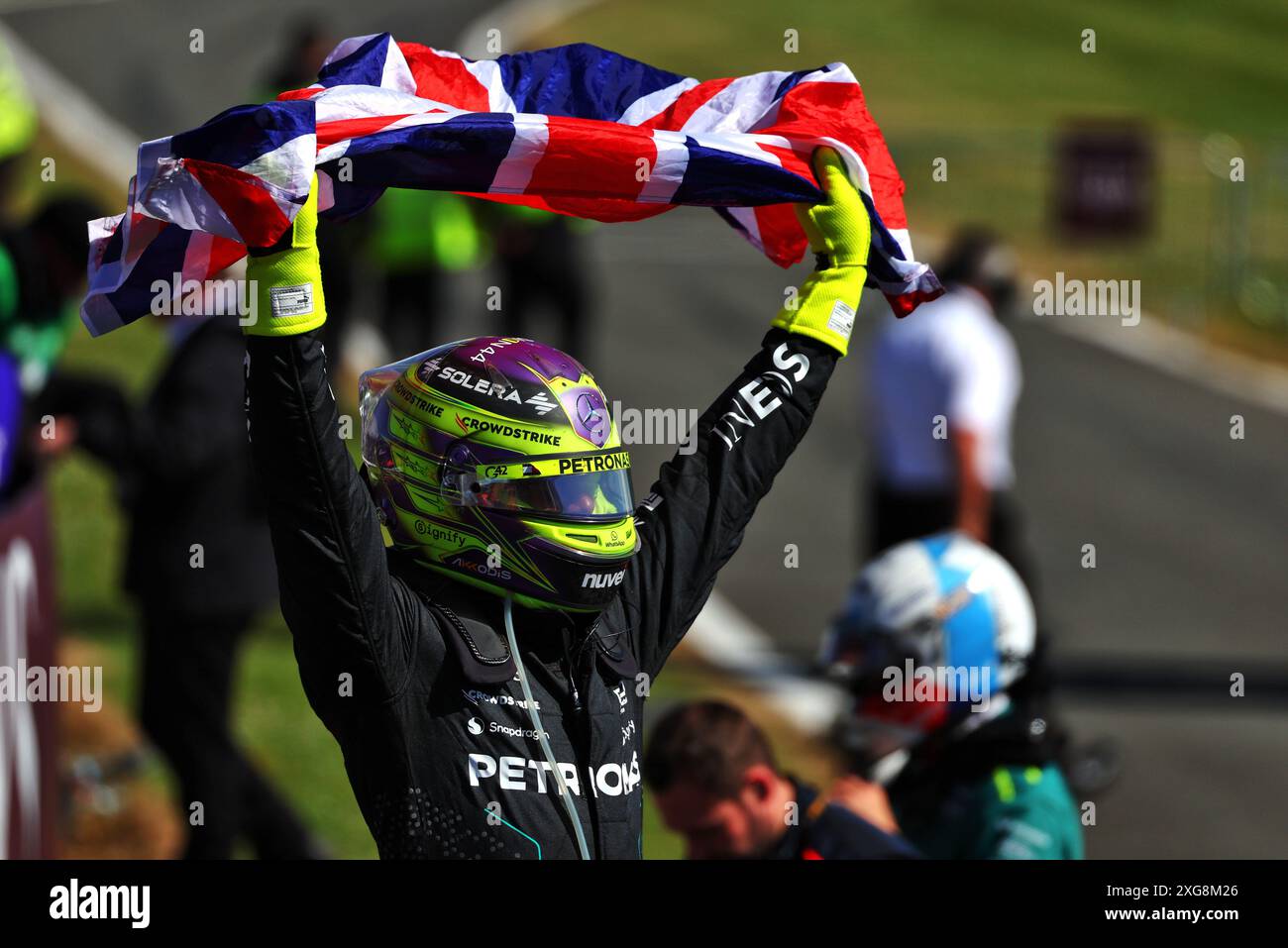 Silverstone, UK. 07th July, 2024. Race winner Lewis Hamilton (GBR ...