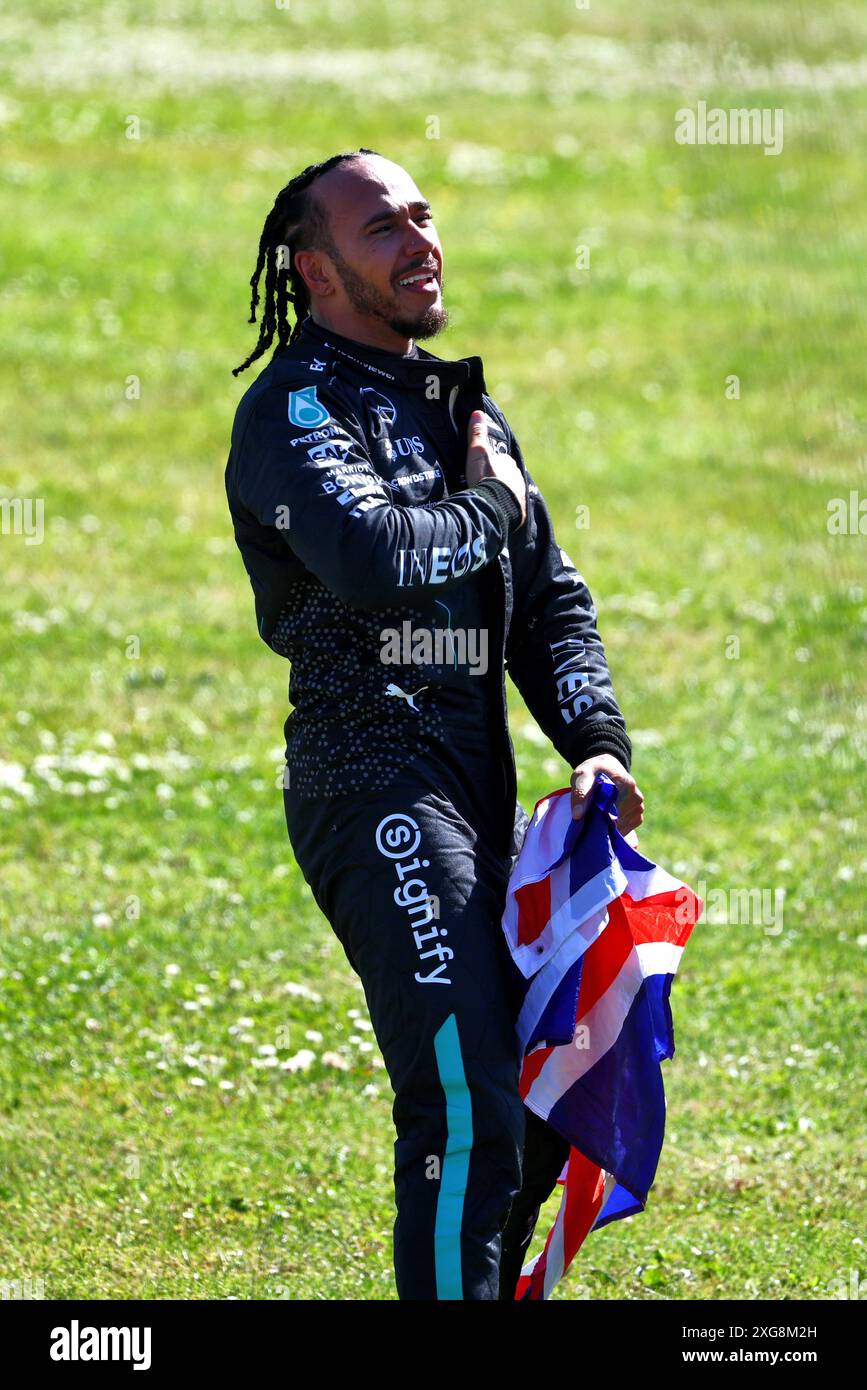 Silverstone, UK. 07th July, 2024. Race winner Lewis Hamilton (GBR ...