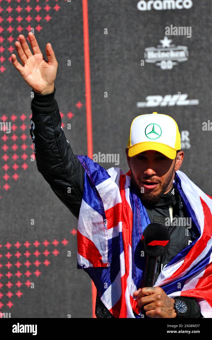 Silverstone, UK. 07th July, 2024. Race winner Lewis Hamilton (GBR ...