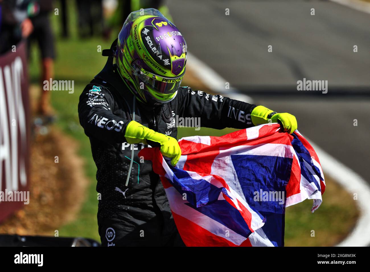 Silverstone, UK. 07th July, 2024. Race winner Lewis Hamilton (GBR ...