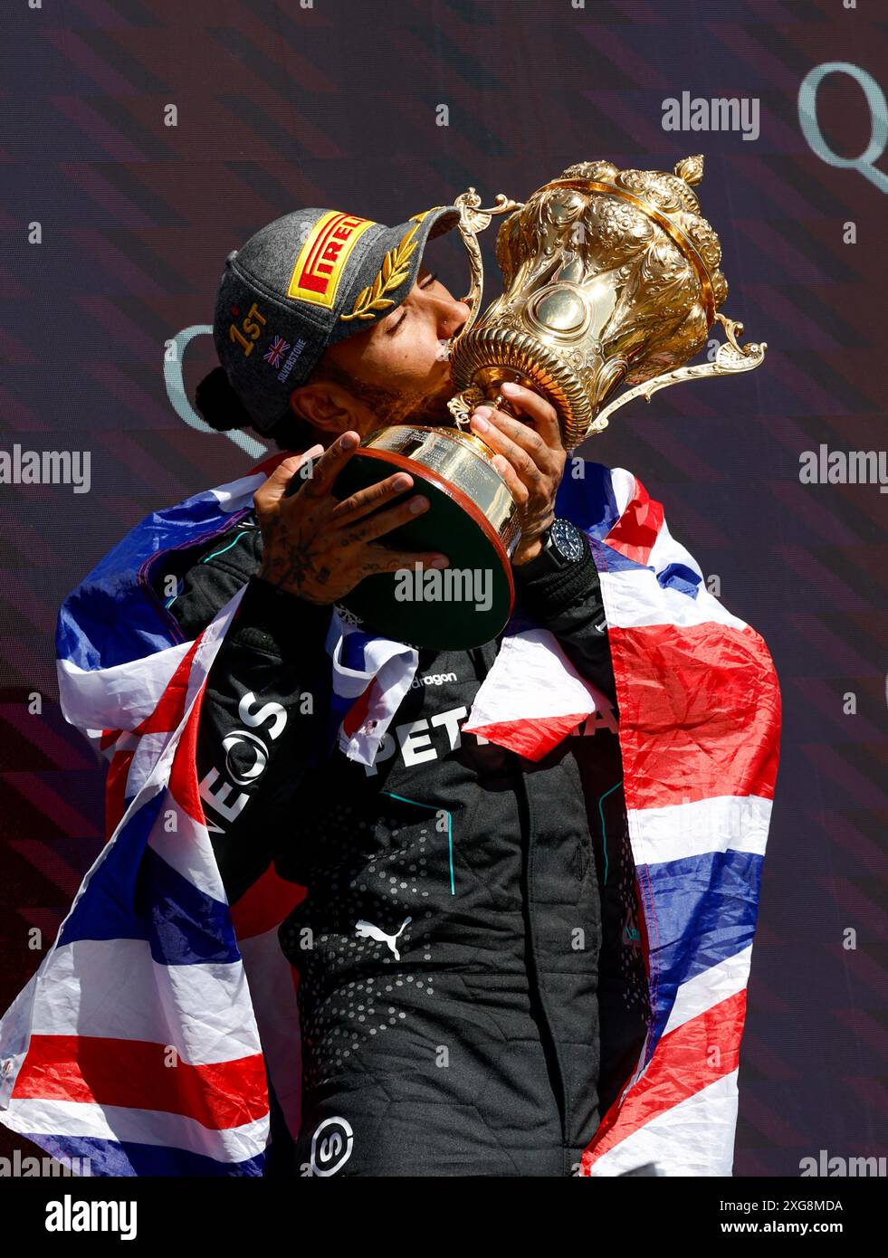 HAMILTON Lewis (gbr), Mercedes AMG F1 Team W15, portrait celebration ...