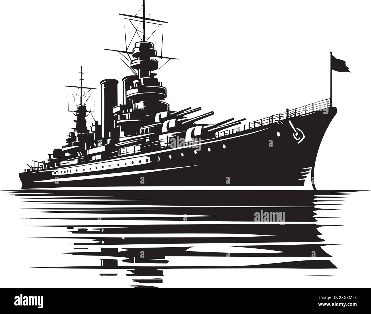 Battleship silhouette clipart Cut Out Stock Images & Pictures - Alamy
