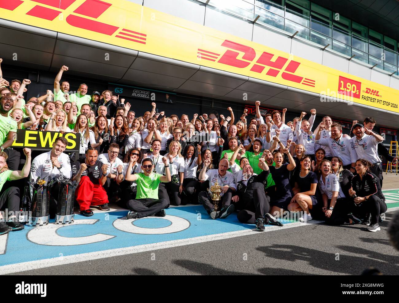 HAMILTON Lewis (gbr), Mercedes AMG F1 Team W15, portrait celebration ...