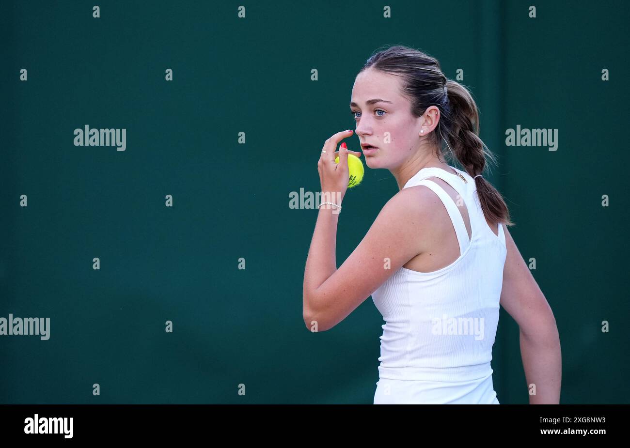 Isabelle Lacy on day seven of the 2024 Wimbledon Championships at the ...