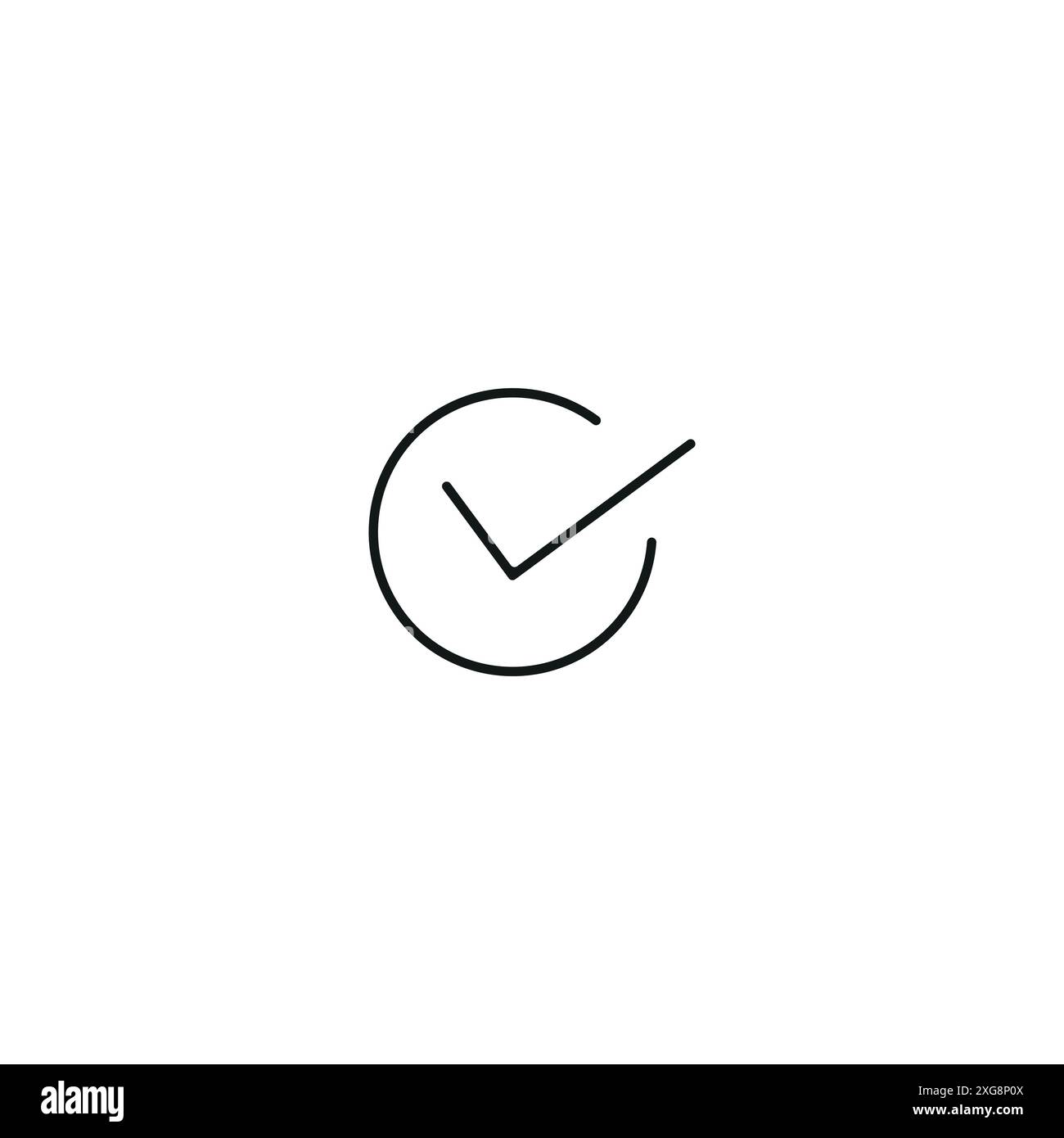 A white background with a square containing a check mark Stock Vector ...