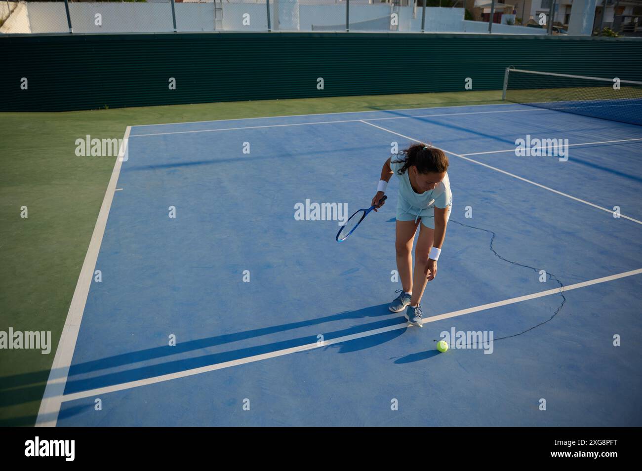 Action competition professional racket stretching hi-res stock ...