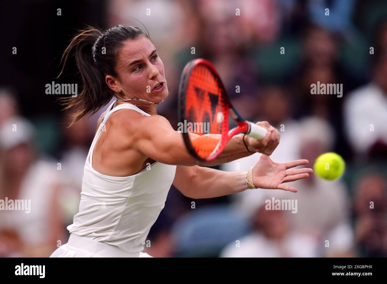 Emma Navarro in action against Coco Gauff on day seven of the 2024 ...