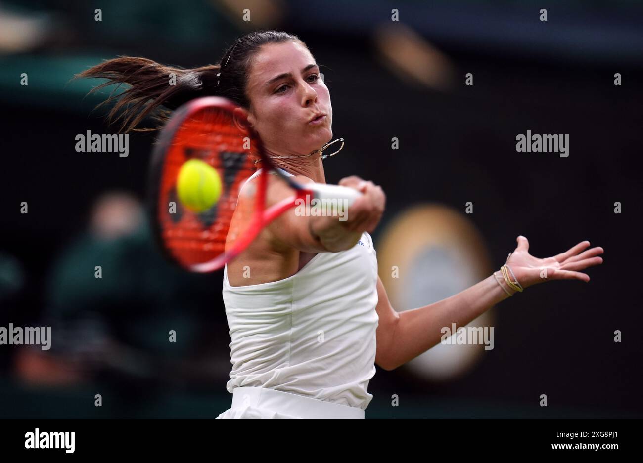 Emma Navarro in action against Coco Gauff on day seven of the 2024 ...