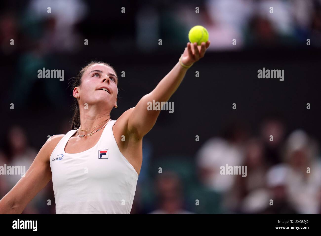 Emma Navarro in action against Coco Gauff on day seven of the 2024 ...