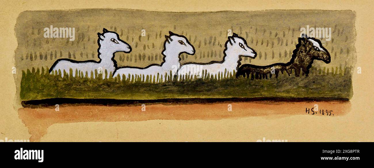 Hugo Simberg - Sheep in Line - 1895 Stock Photo - Alamy