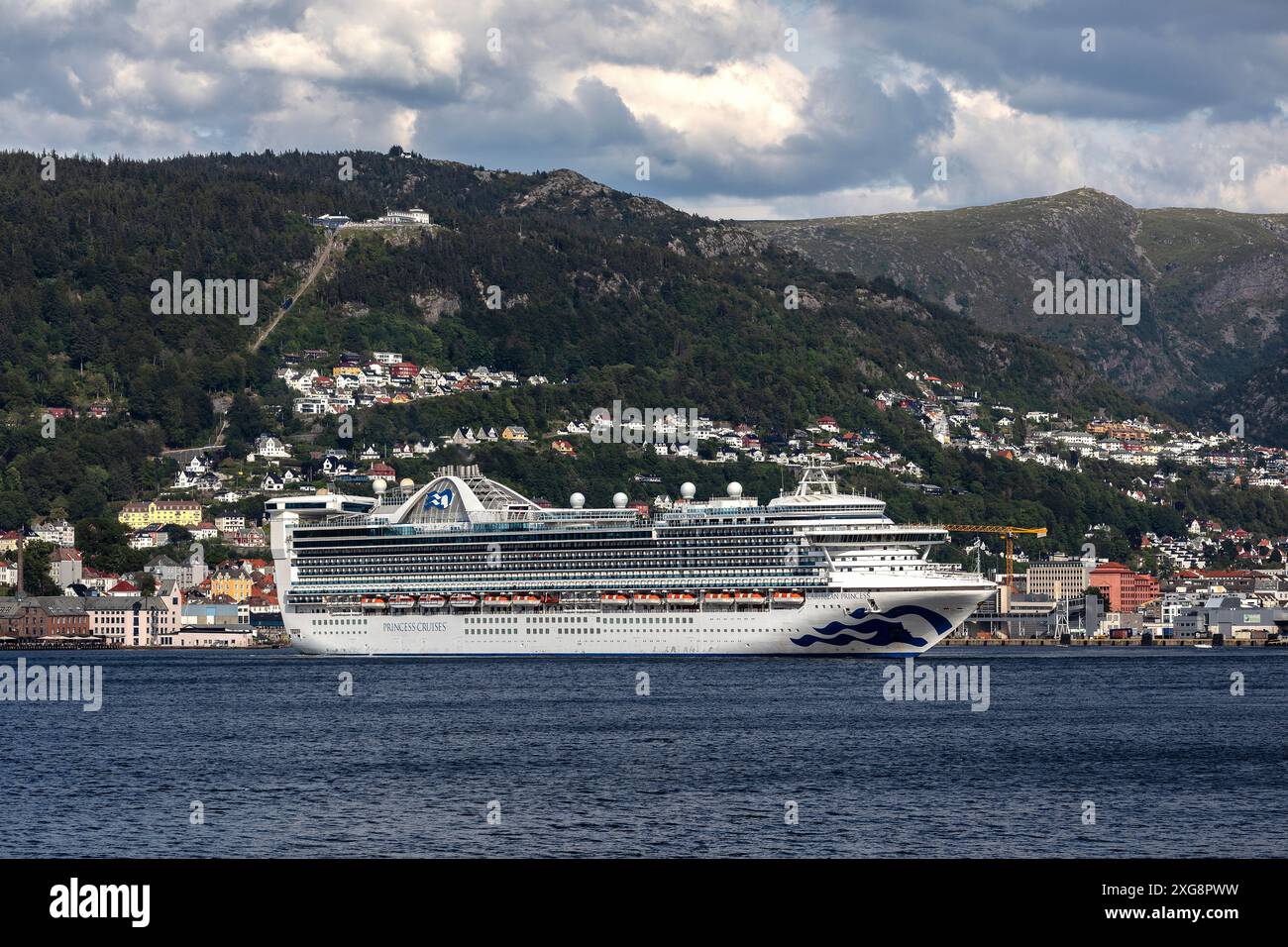 Cruise ship Caribbean Princess about to depart from Jekteviken terminal ...