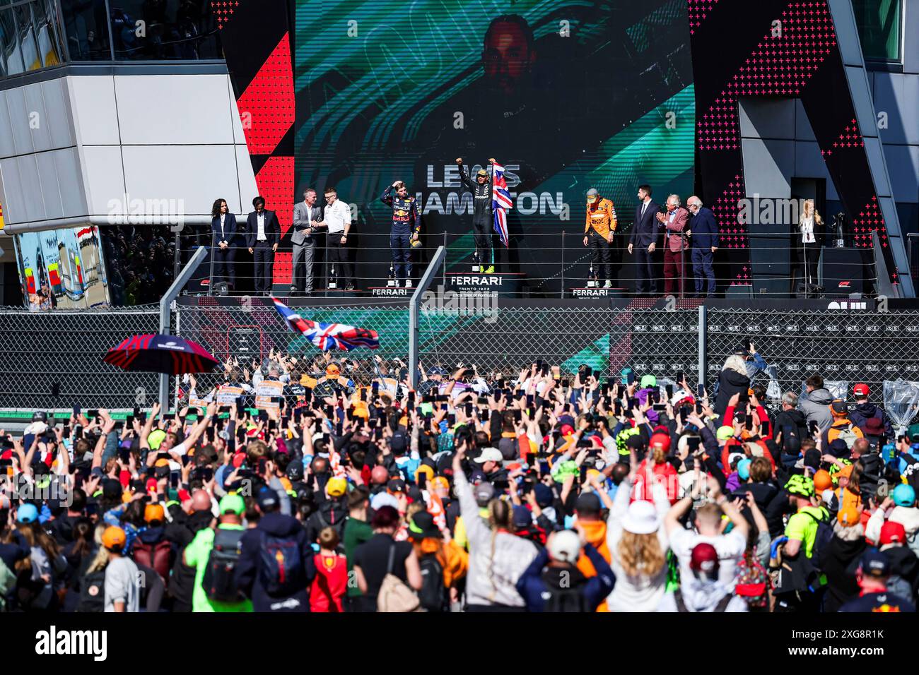 Mercedes amg f1 celebrates fans on podium hi-res stock photography and ...