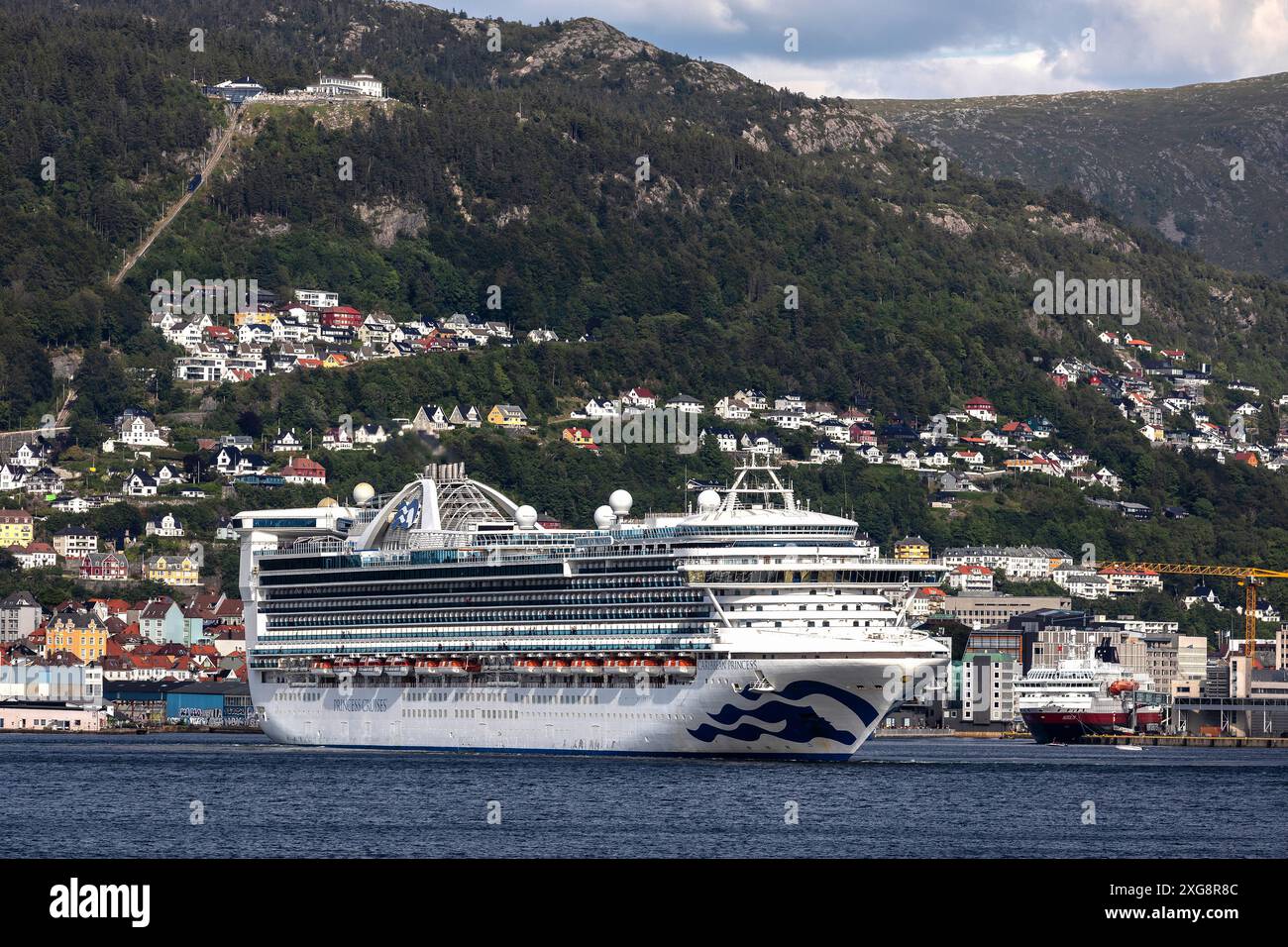 Cruise ship Caribbean Princess about to depart from Jekteviken terminal ...