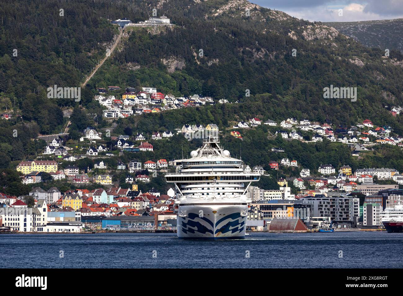 Cruise ship Caribbean Princess about to depart from Jekteviken terminal ...