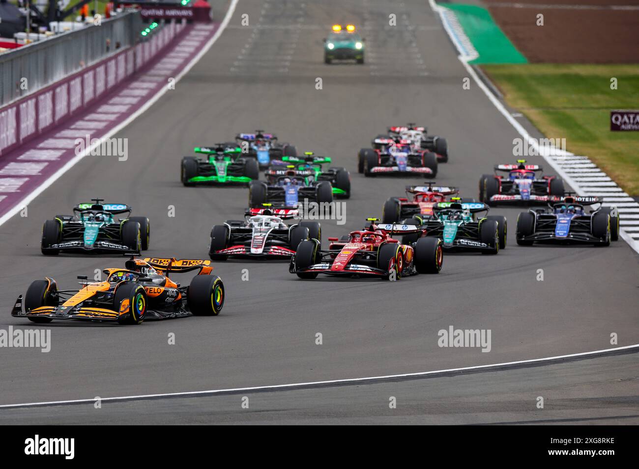 Silverstone,UK. 07th July, 2024. start of the race, depart, 63 RUSSELL ...