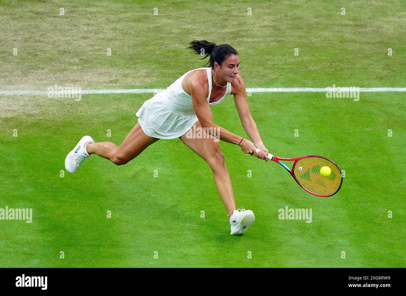 Emma Navarro in action against Coco Gauff on day seven of the 2024 ...