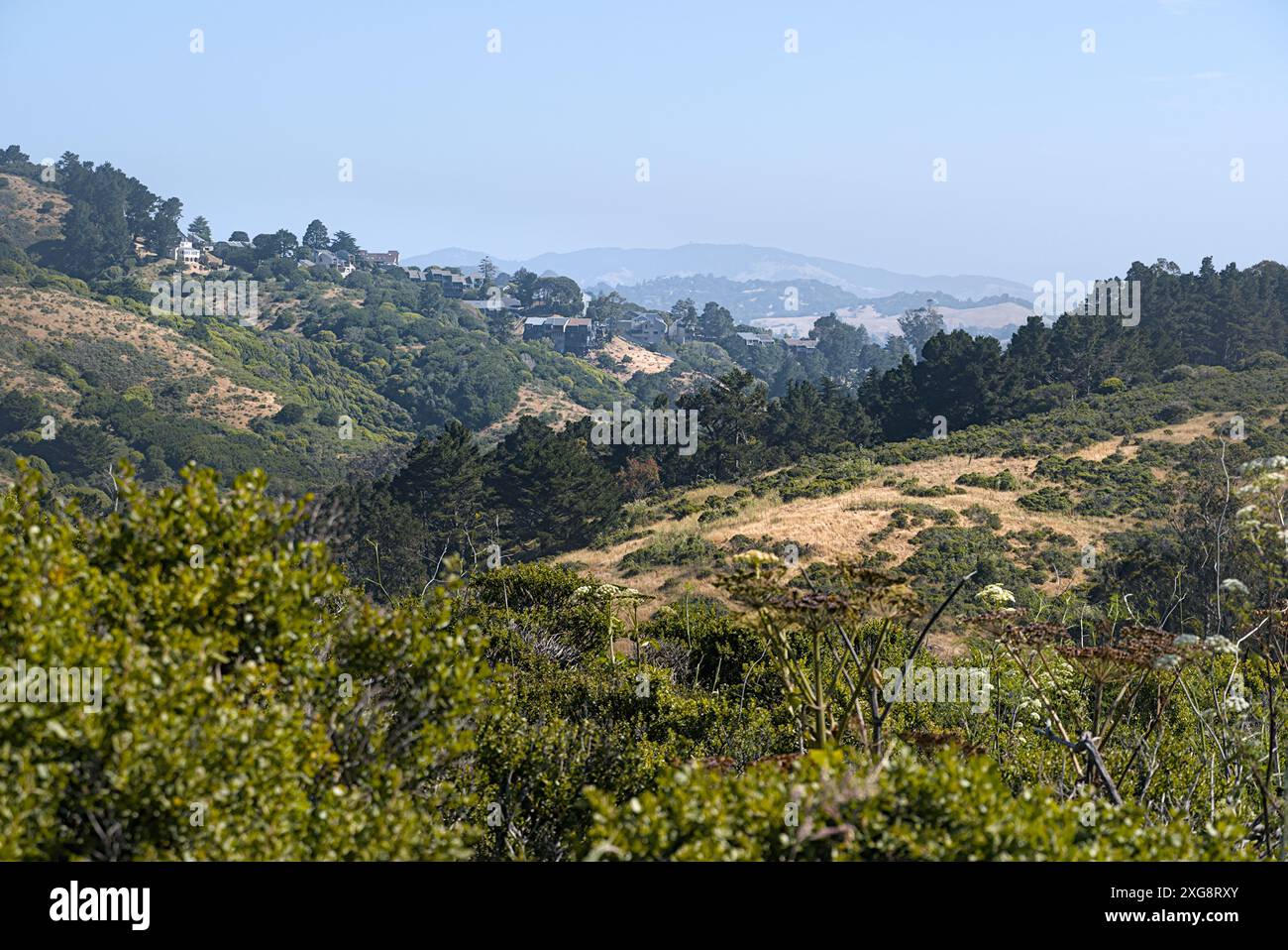 The view on the top of mountain in Marin Headlands, California Stock ...