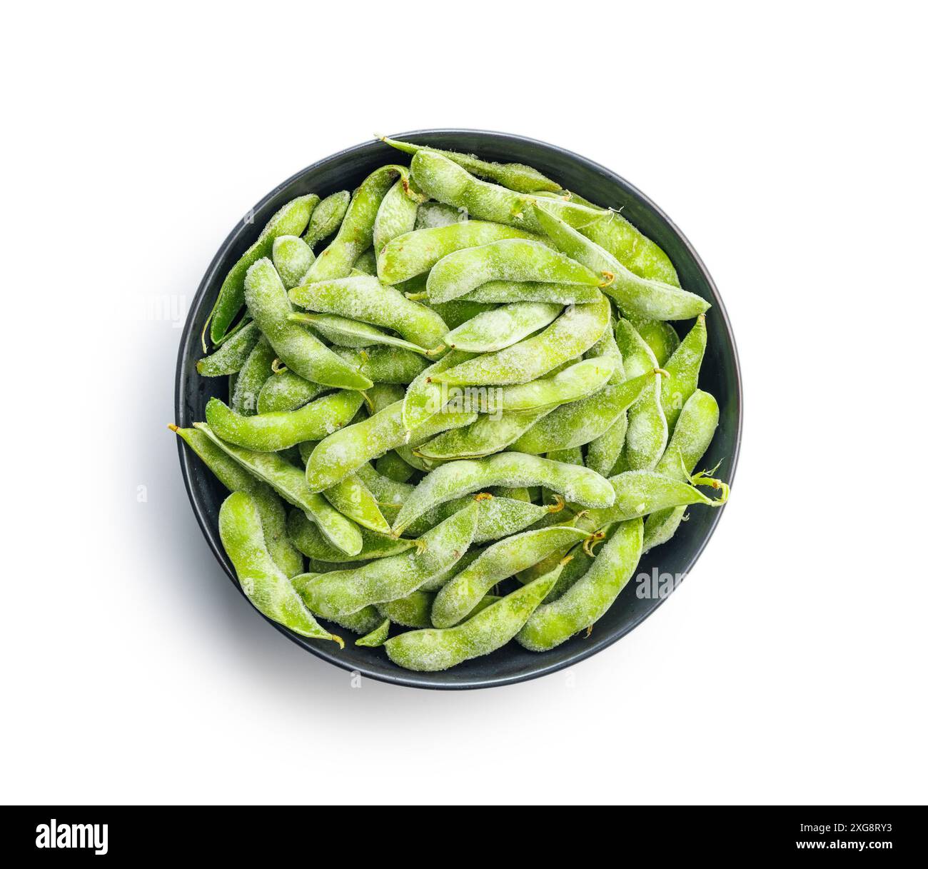 Green edamame pods. Fresh soybeans isolated on a white background Stock ...